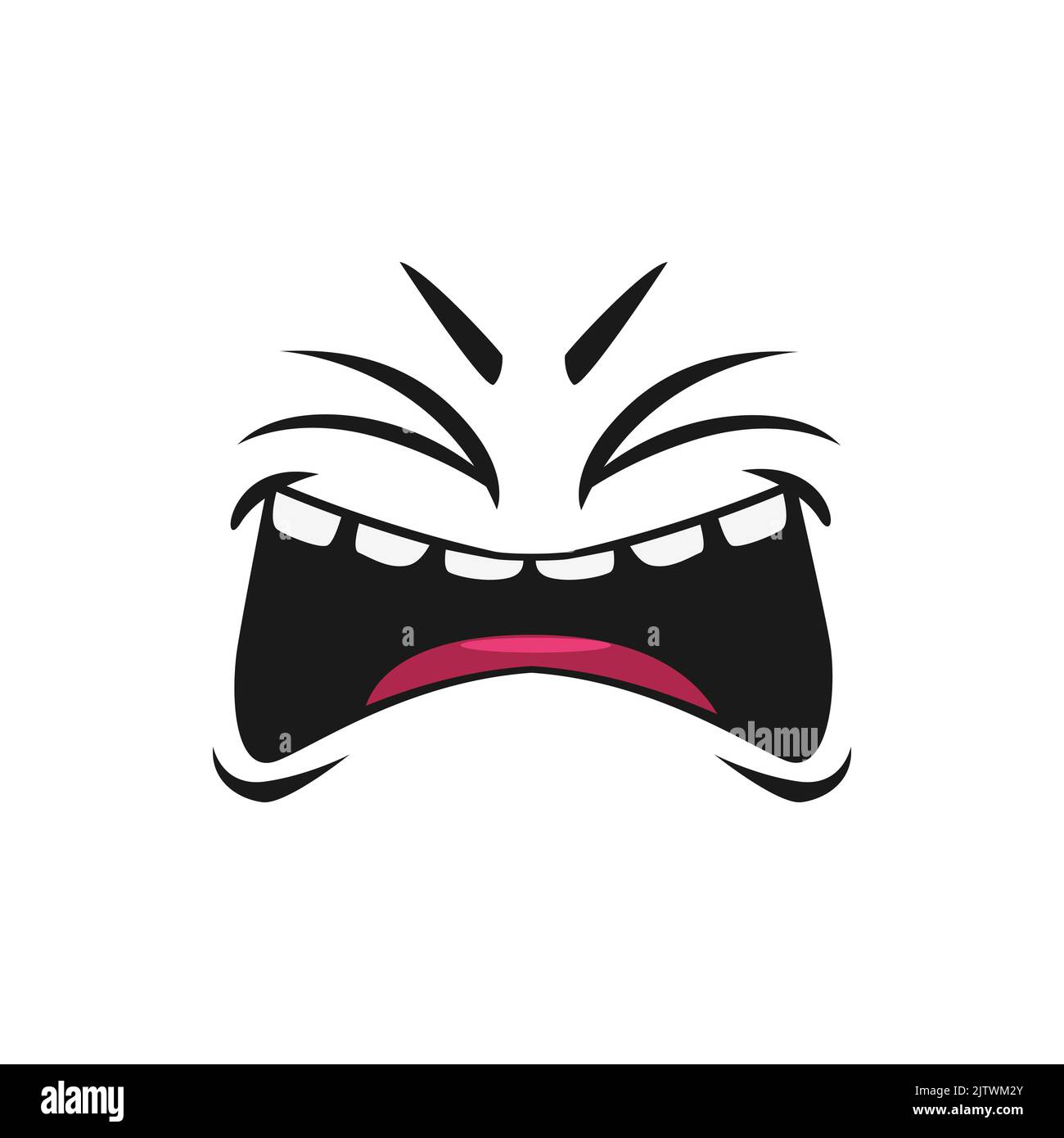 Happy laughing cartoon face, vector emoji, facial expression with wide ...
