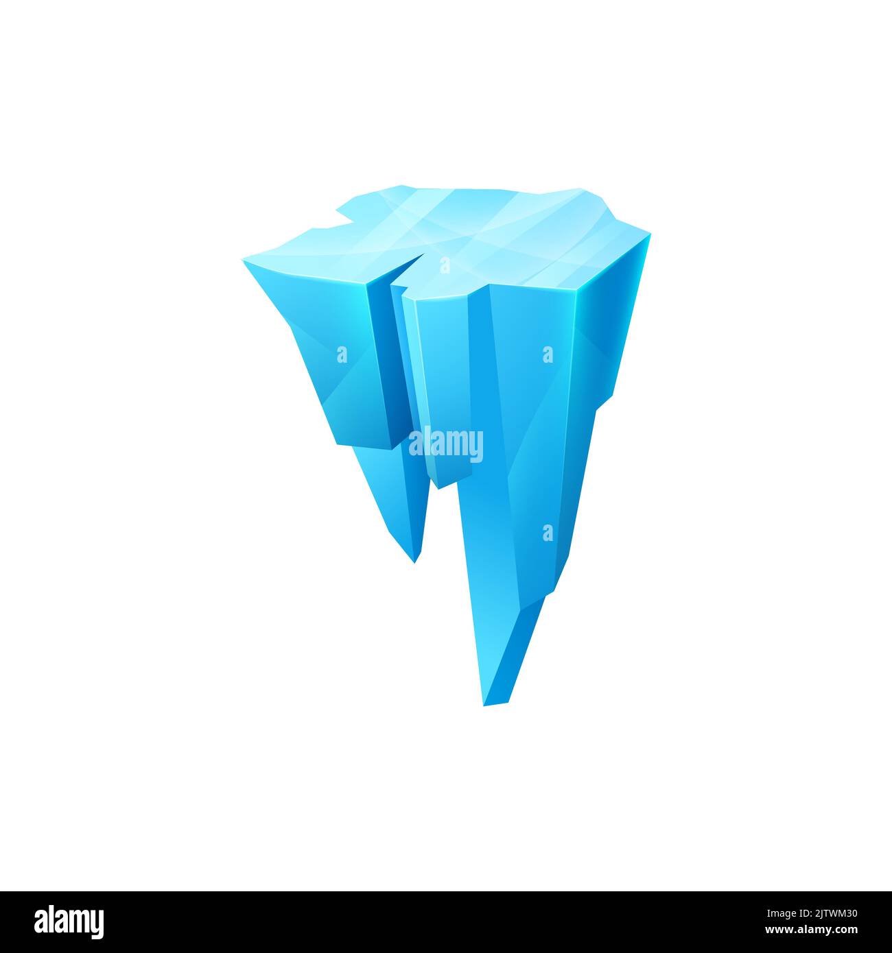 Ice crystal, blue iced floe vector icon. Cap snowdrift or icicle winter element, turquoise lump ...