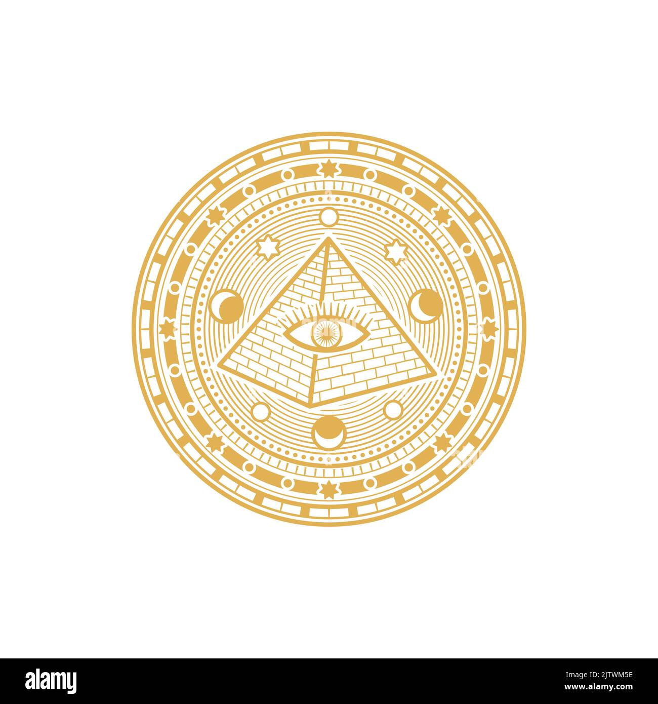 Magic masonry talisman with pyramid, eye and stars constellation ...