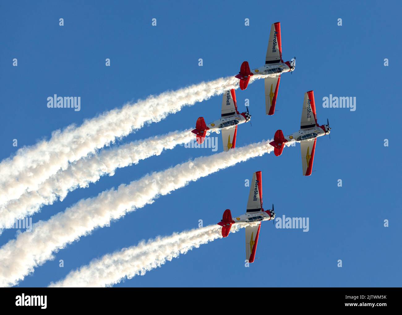 The incredible Aeroshell Team at the Stuart Air Show Stock Photo - Alamy