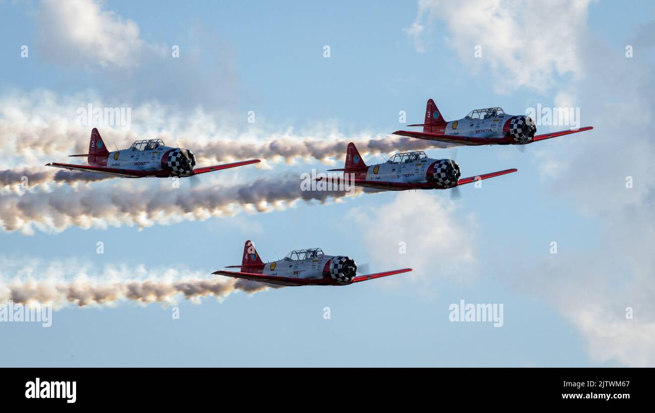 The incredible Aeroshell Team at the Stuart Air Show Stock Photo - Alamy