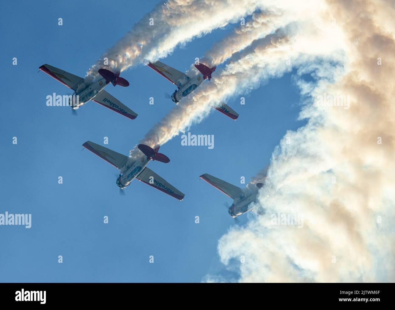 The incredible Aeroshell Team at the Stuart Air Show Stock Photo - Alamy