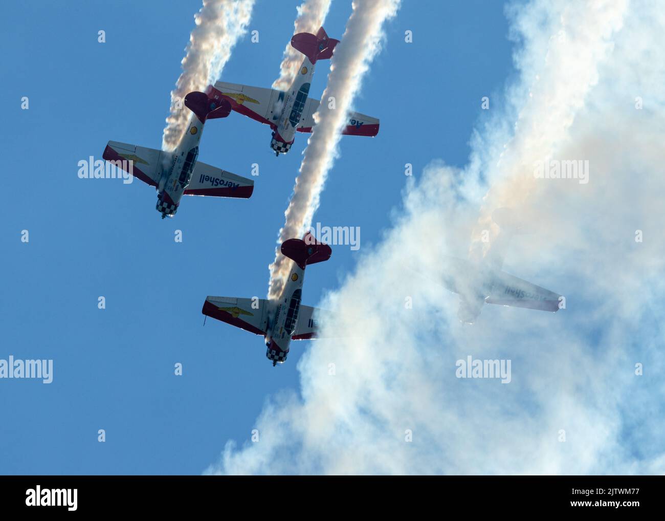 The incredible Aeroshell Team at the Stuart Air Show Stock Photo - Alamy