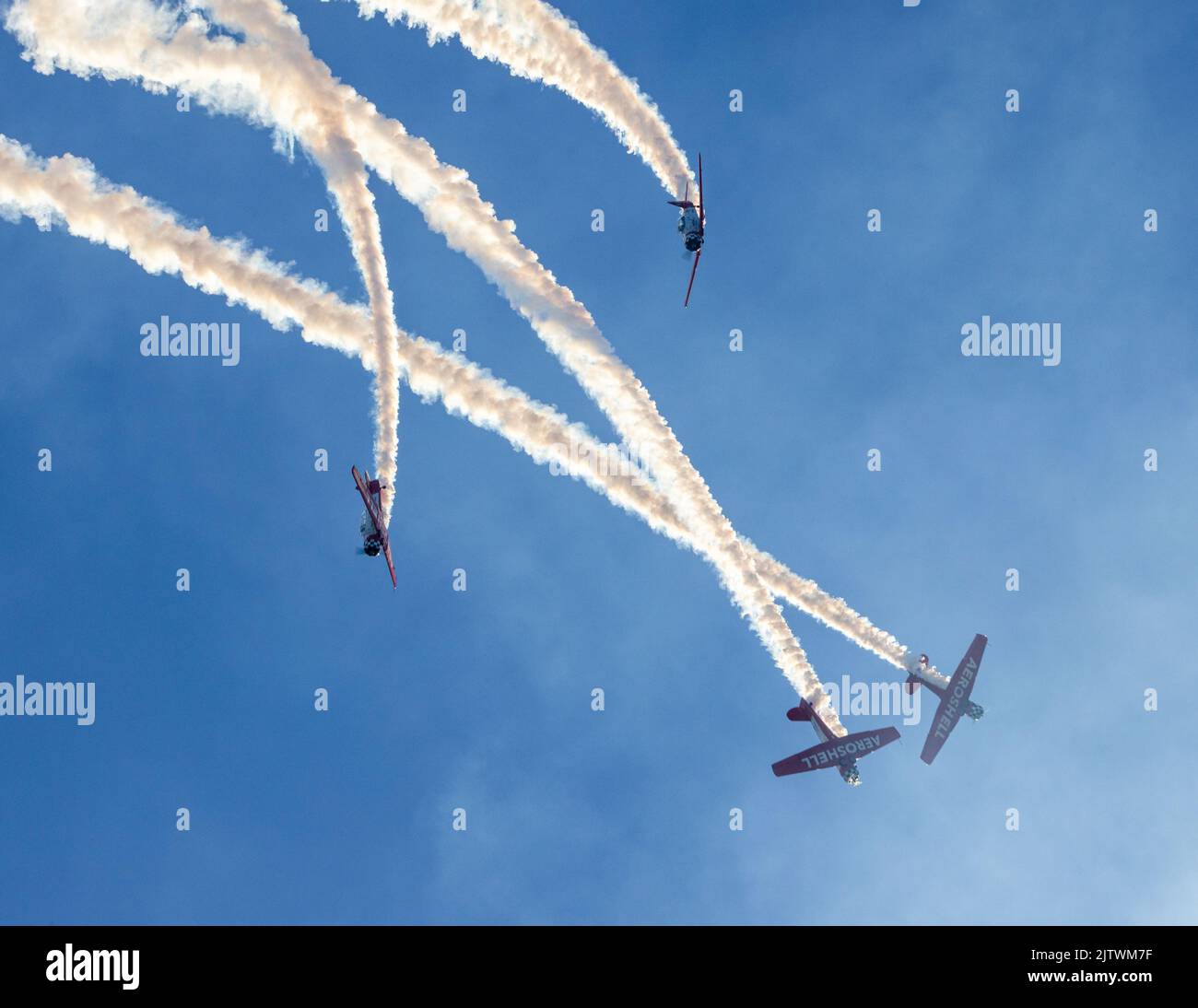 The incredible Aeroshell Team at the Stuart Air Show Stock Photo - Alamy