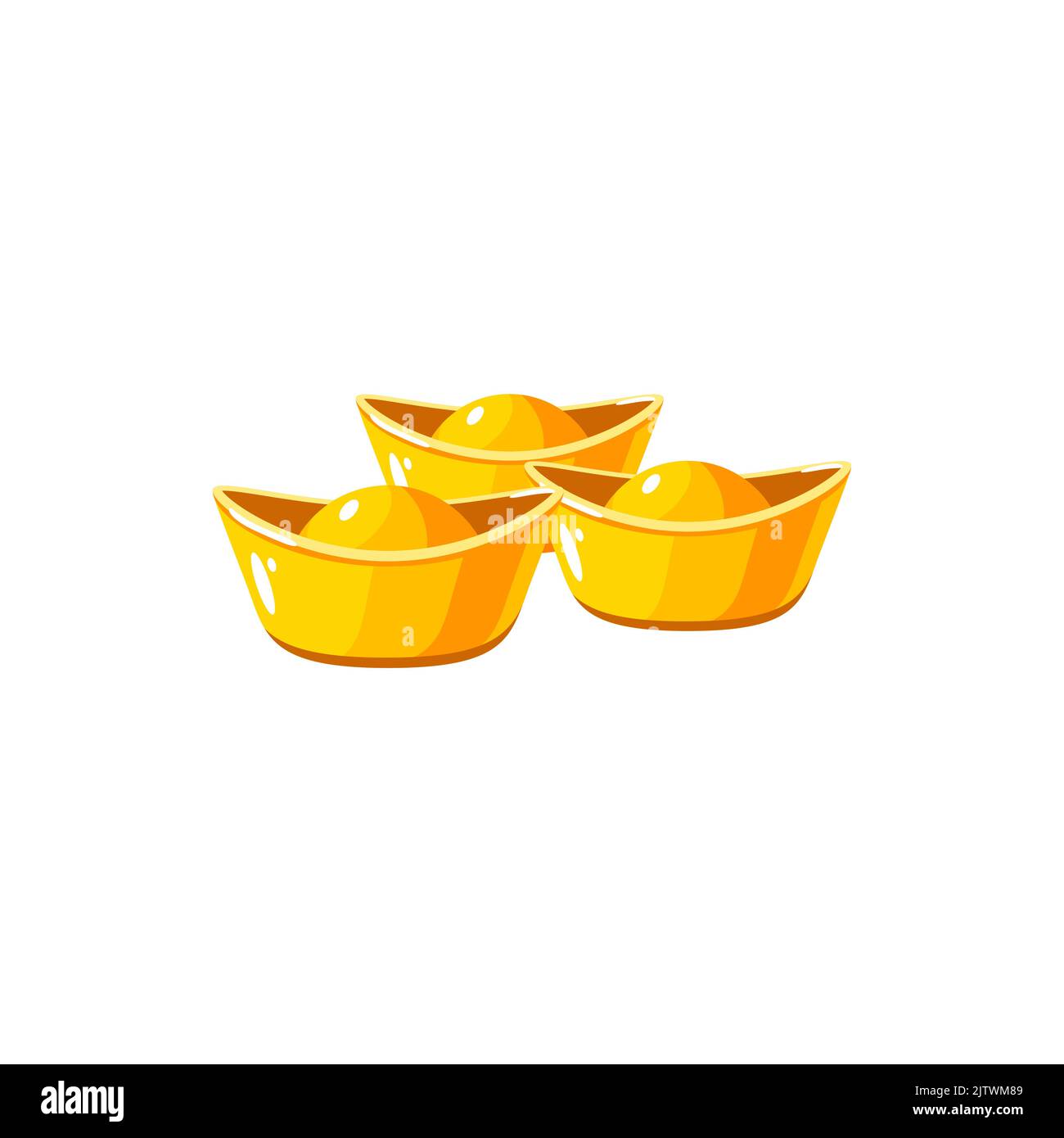 Chinese sycee, gold ingots vector icon. China new year wealth and ...