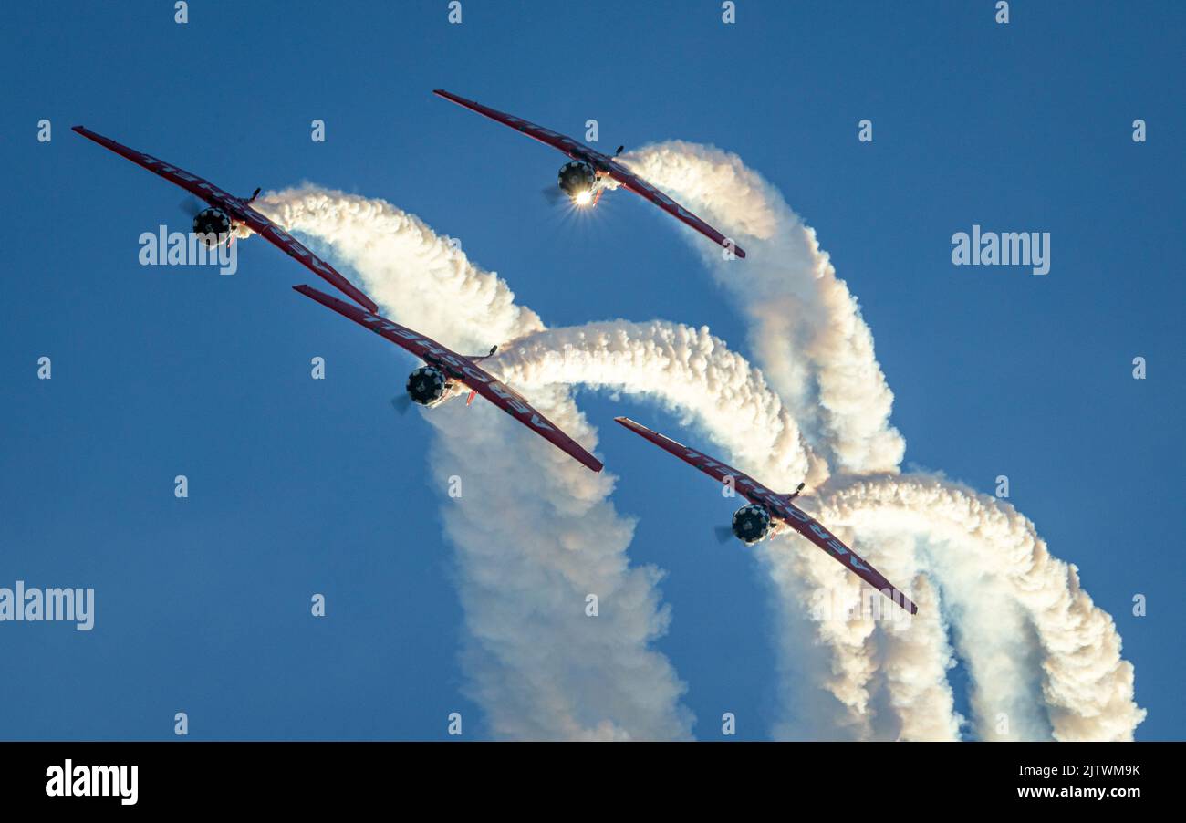 The incredible Aeroshell Team at the Stuart Air Show Stock Photo - Alamy