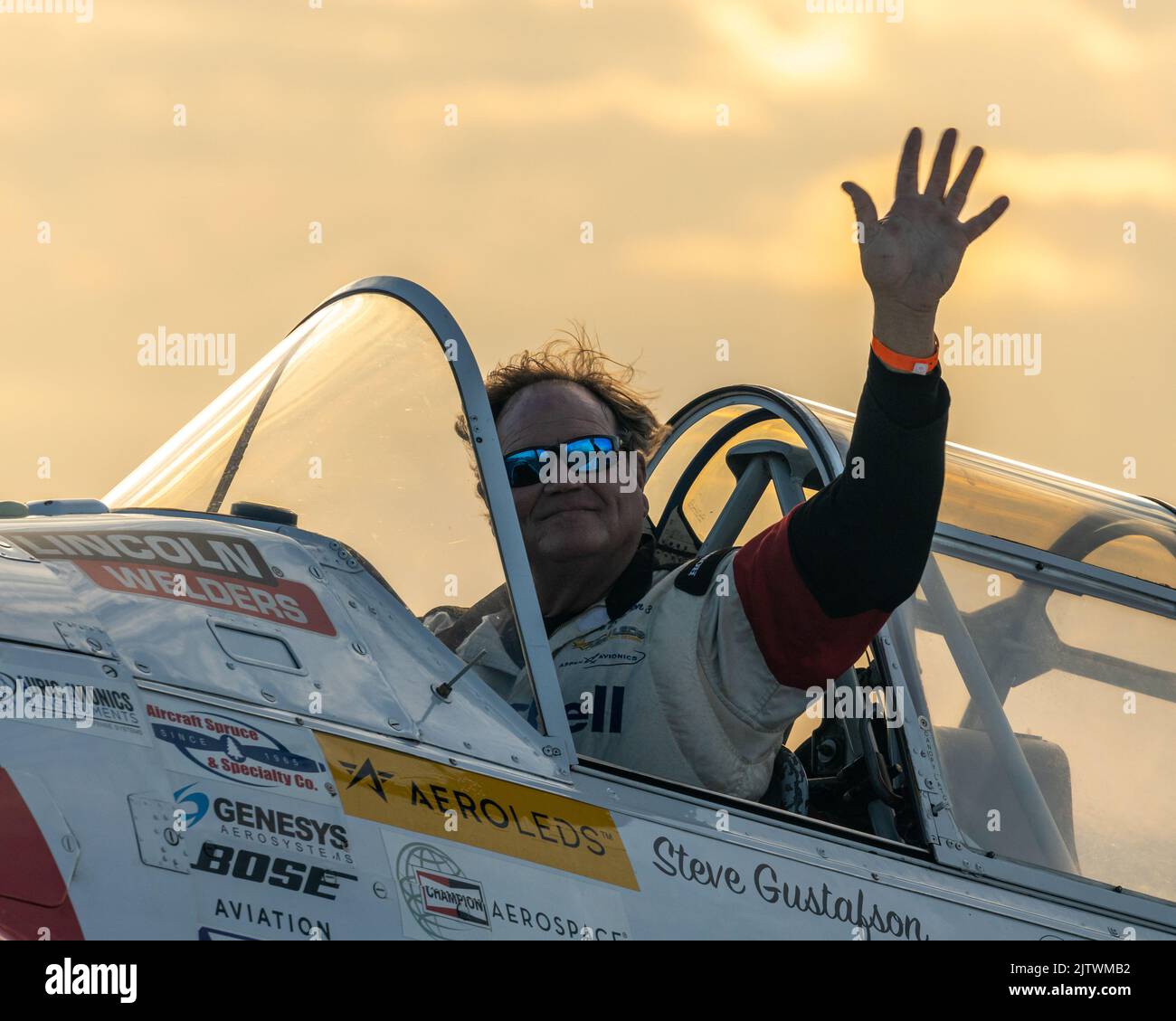 The incredible Aeroshell Team at the Stuart Air Show Stock Photo - Alamy