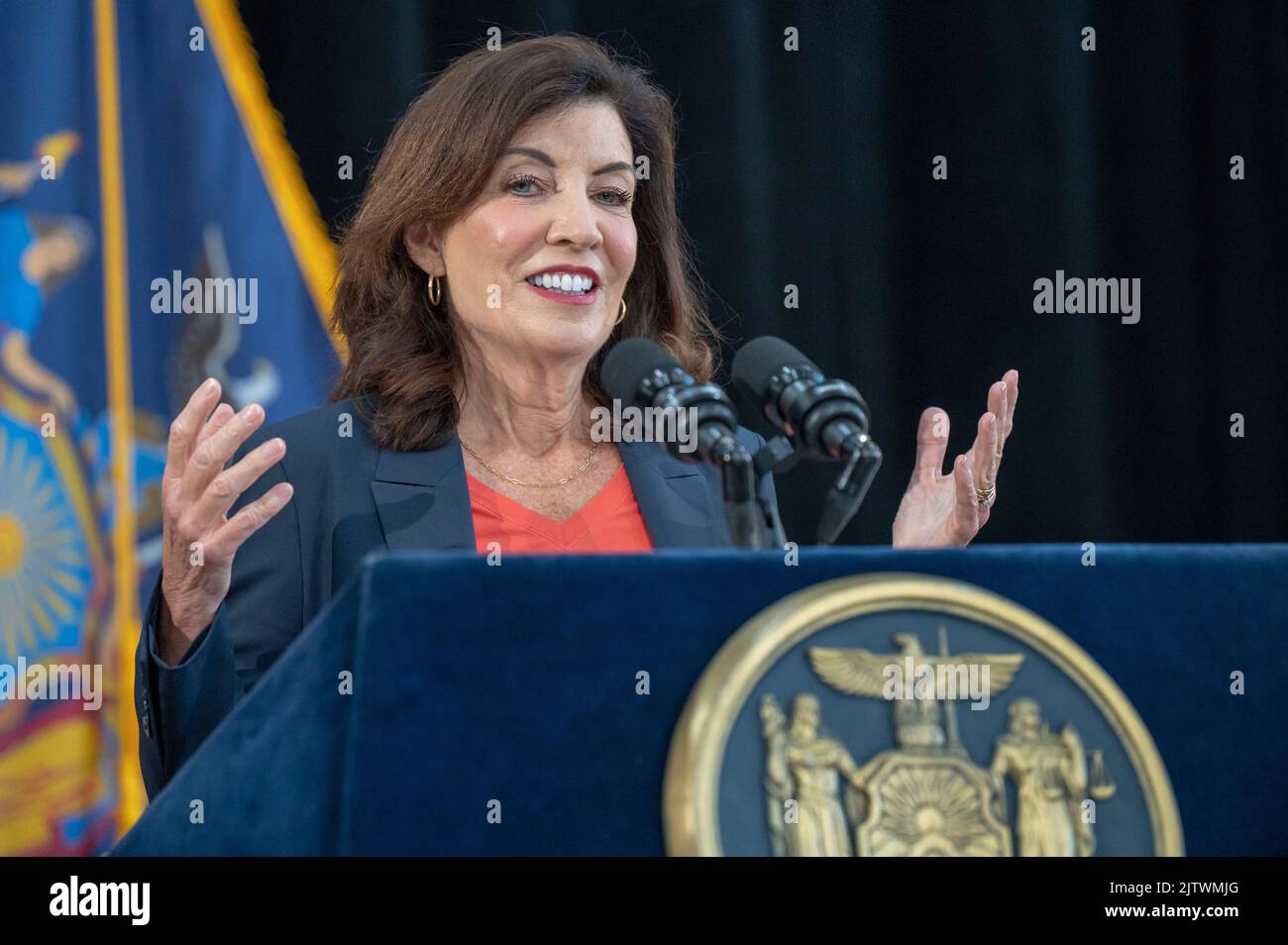 New York State Governor Kathy Hochul Speaks During One Year Anniversary