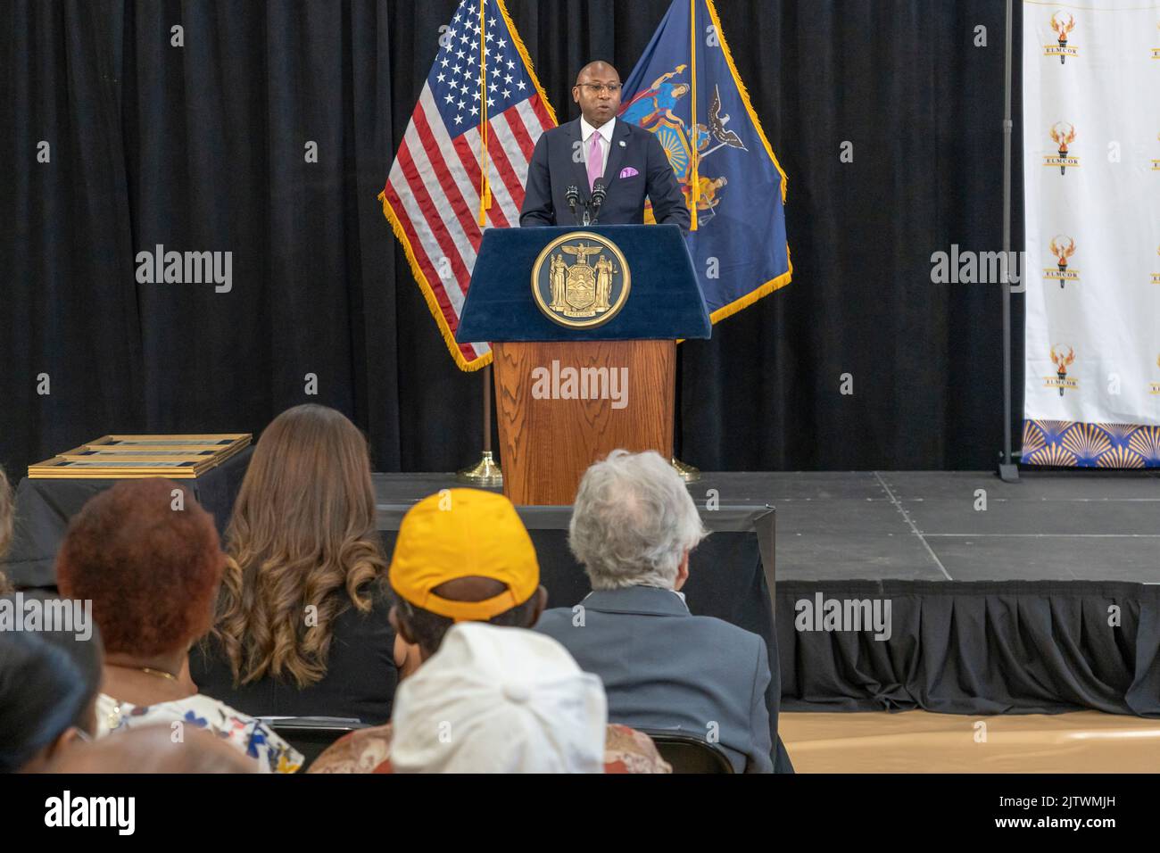 Queens Borough President Donovan Richards Speaks During One Year