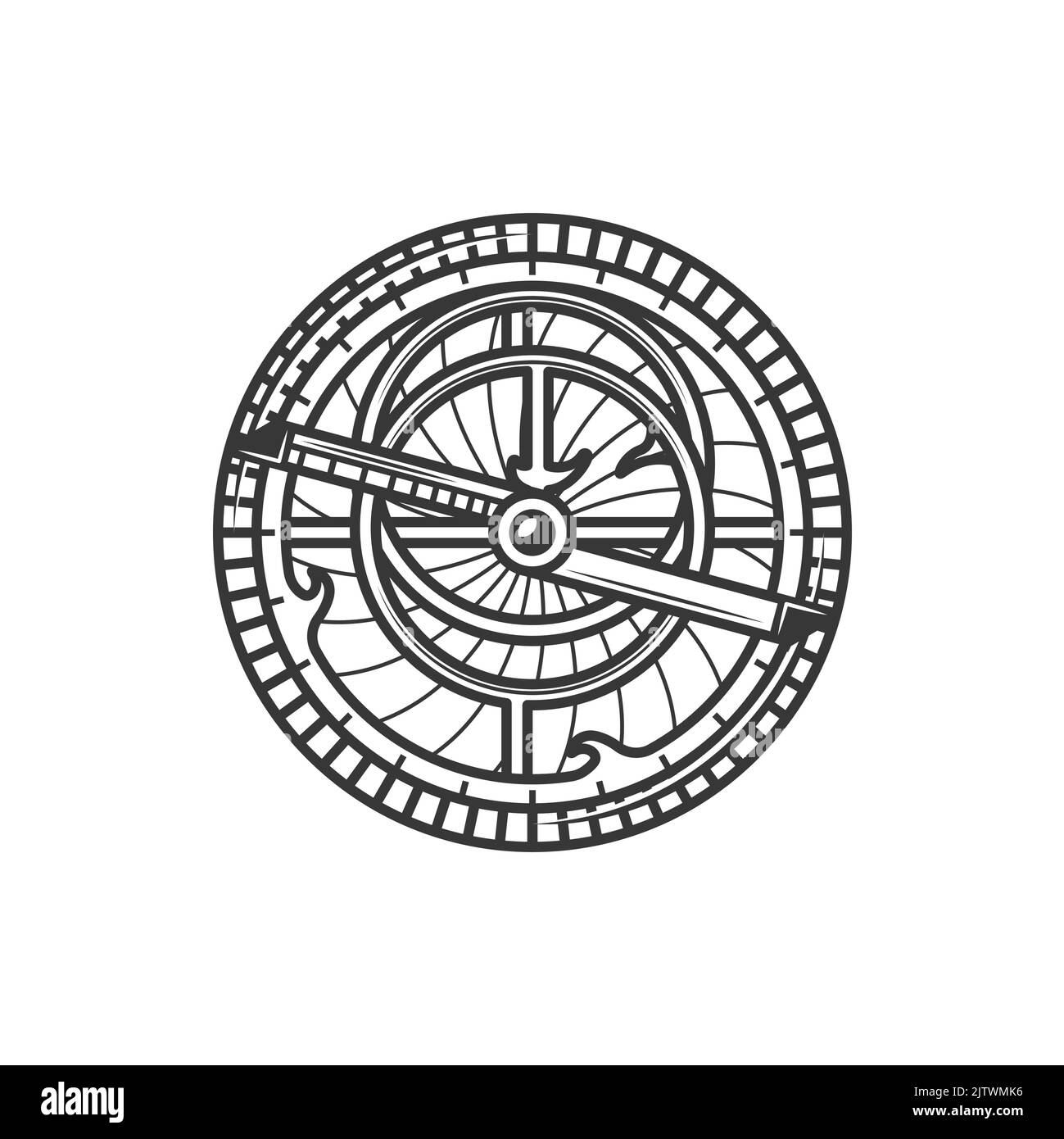 Spain culture symbol of marine compass, Spanish seafaring and ship ...