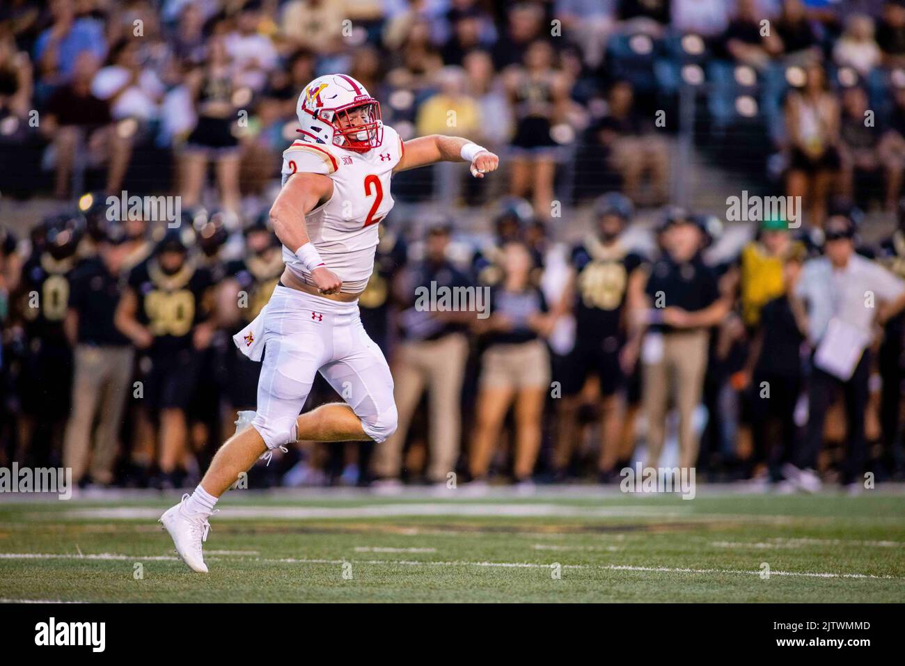 Winston-Salem, NC, USA. 1st Sep, 2022. Virginia Military Institute Keydets defensive back Evan ...