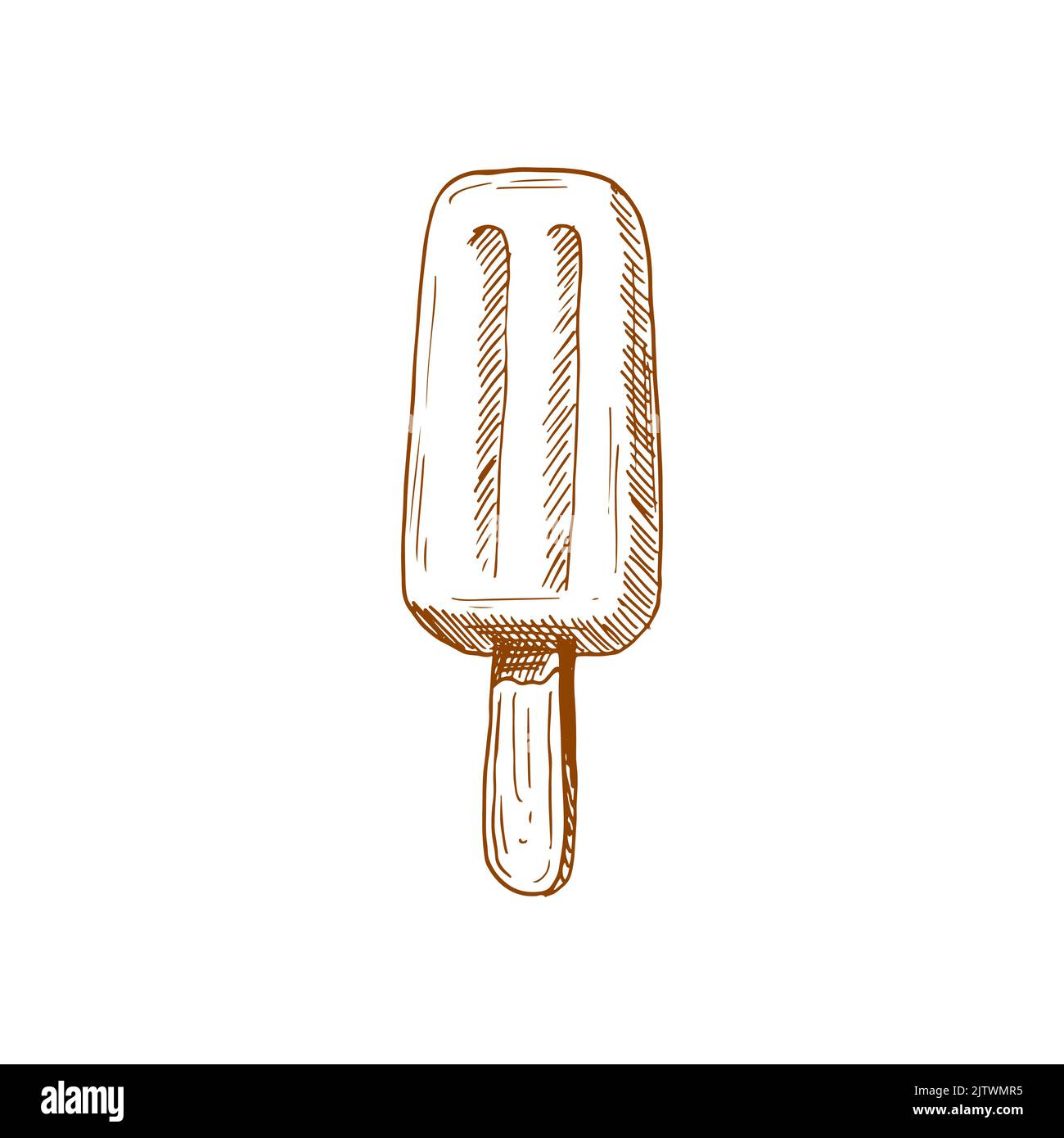 Sketch popsicle ice cream, vector sweet creamy dessert. Engraved ...
