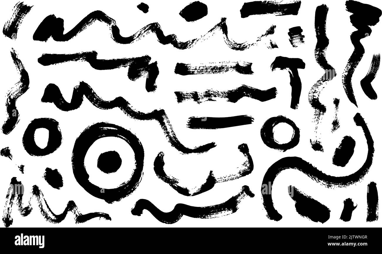 Black paint curved brush strokes vector collection Stock Vector Image ...