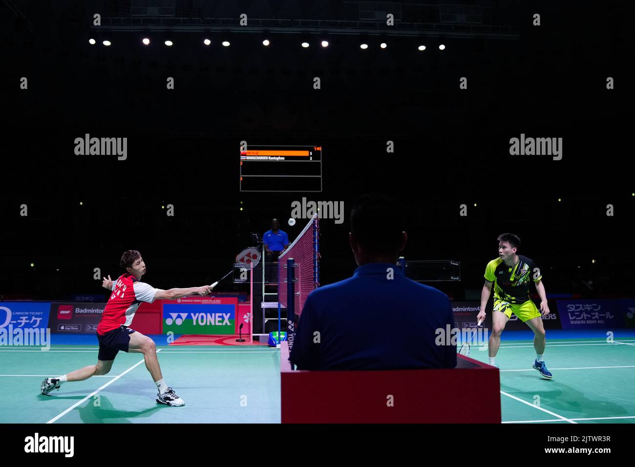 Osaka, Japan. 2nd Sep, 2022. Shi Yuqi (L) of China and Kantaphon ...