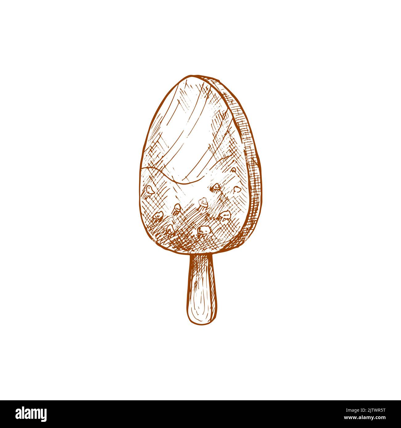 Sketch popsicle ice cream, vector sweet creamy dessert. Egg shaped ...