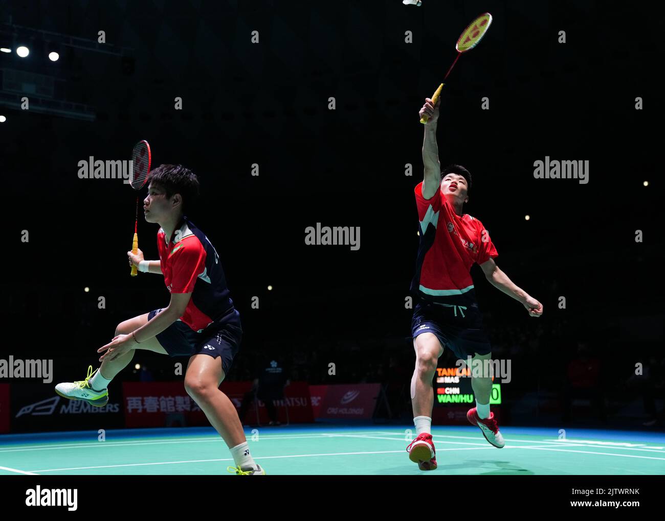 Osaka, Japan. 2nd Sep, 2022. Wang Yilyu (R)/Huang Dongping of China ...