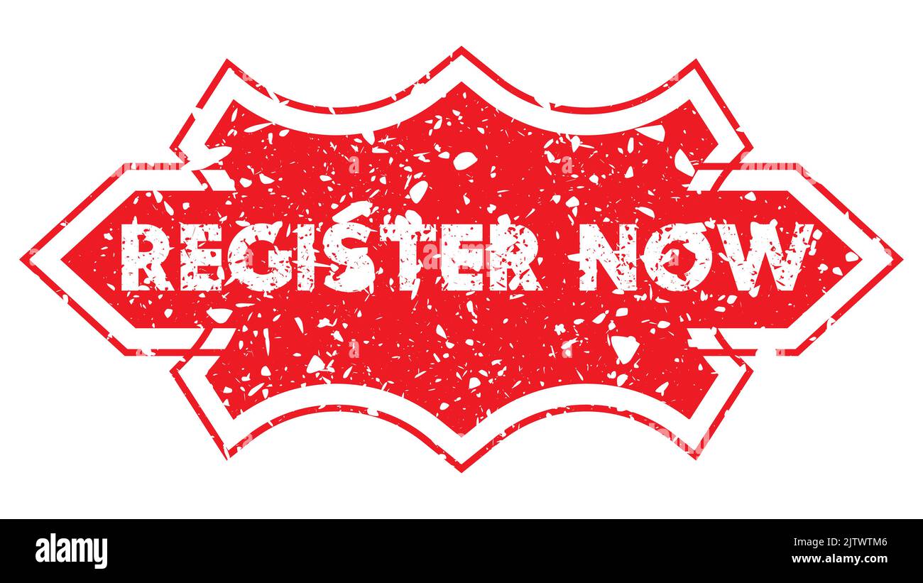 Simple vintage rubber stamp with Register Now text Stock Vector Image ...