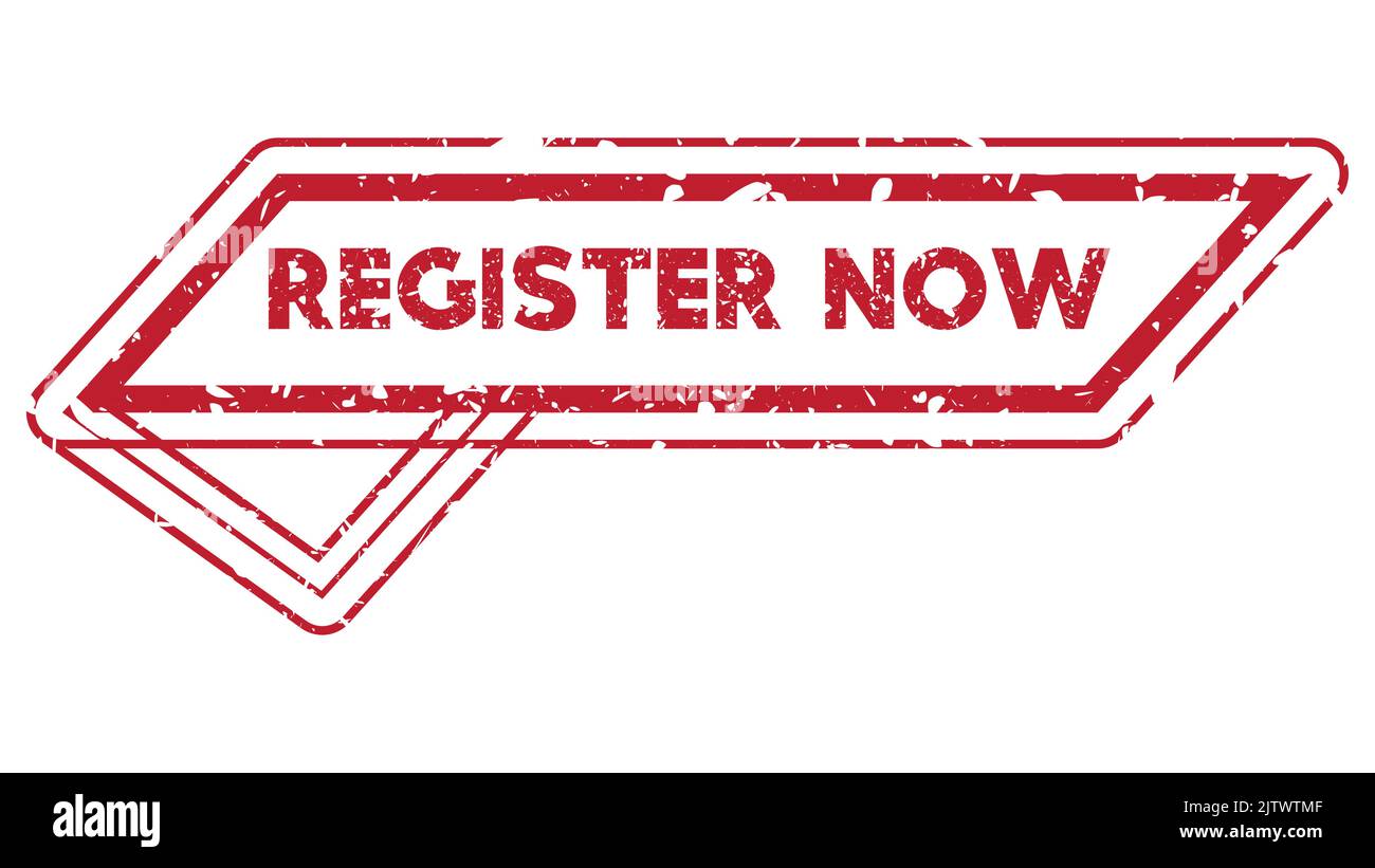 Simple vintage rubber stamp with Register Now text Stock Vector Image ...