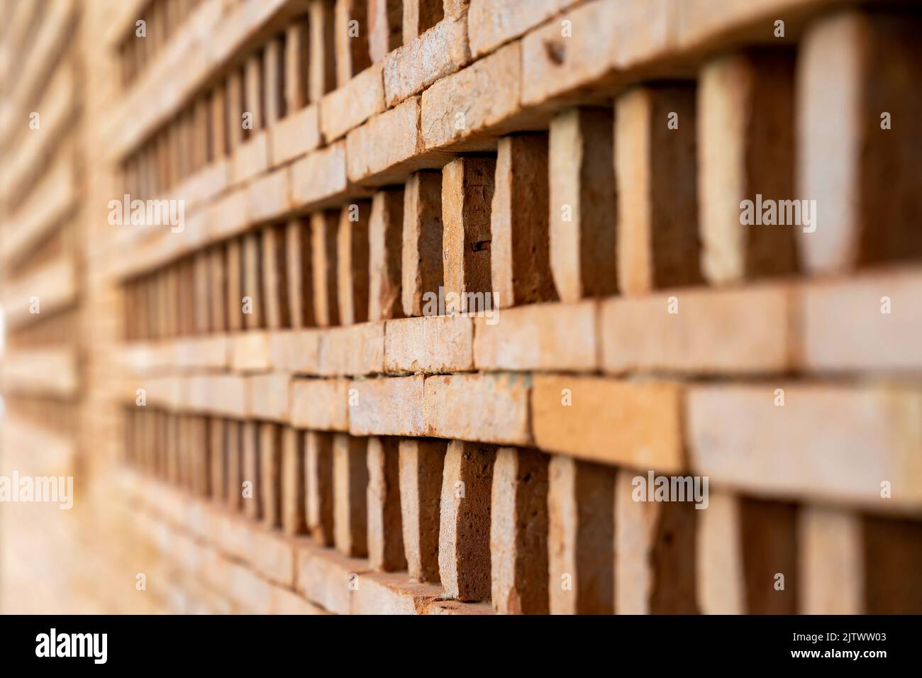 The new pattern of hole brick wall arrangement art with modern and ...