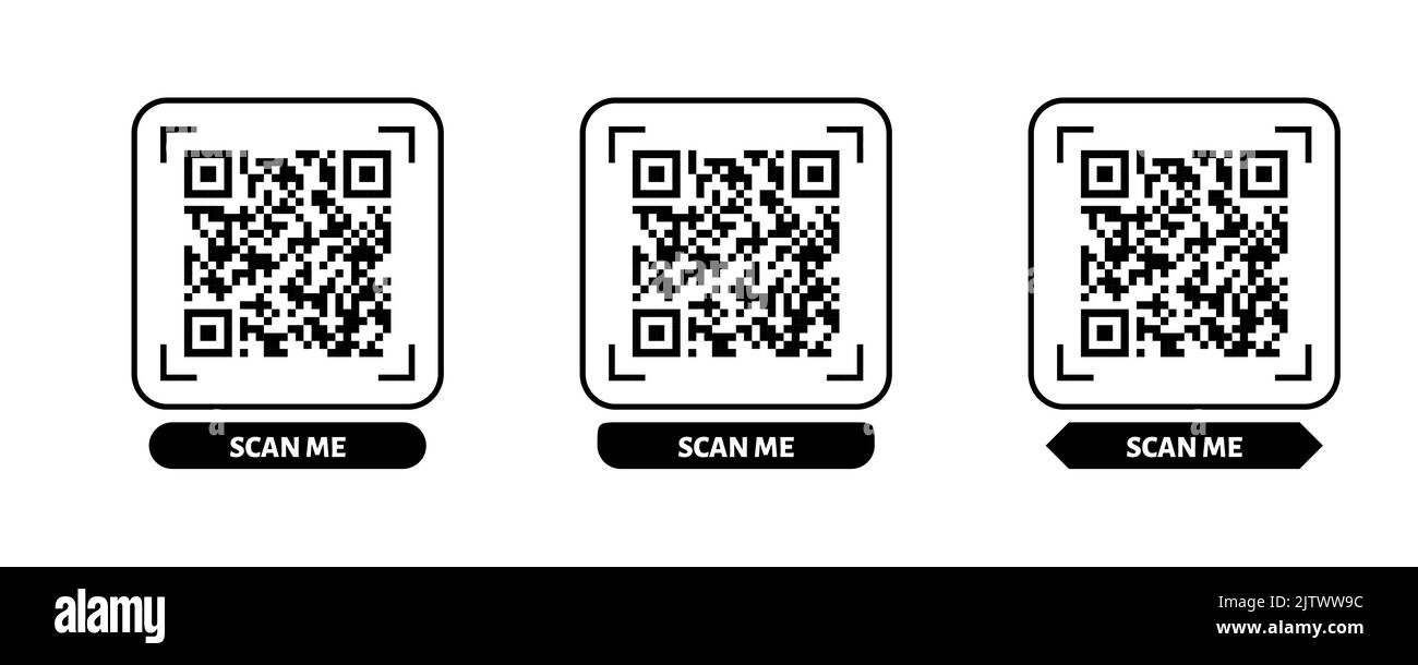 Scan Me Qr Code Design Qr Code For Payment Text Transfer With Scan Me Button Vector