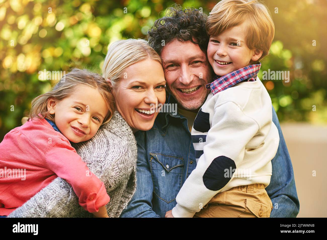 Sharing moments that matter the most. Portrait of a happy family ...