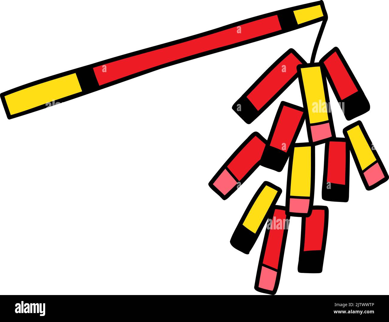 hand drawn red firecrackers illustration on transparent background for ...