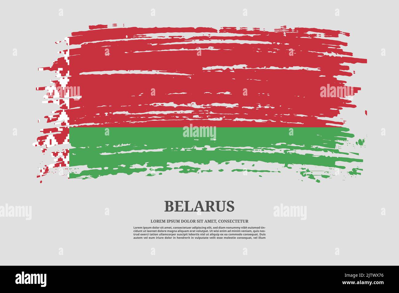 Belarus flag with brush stroke effect and information text poster ...