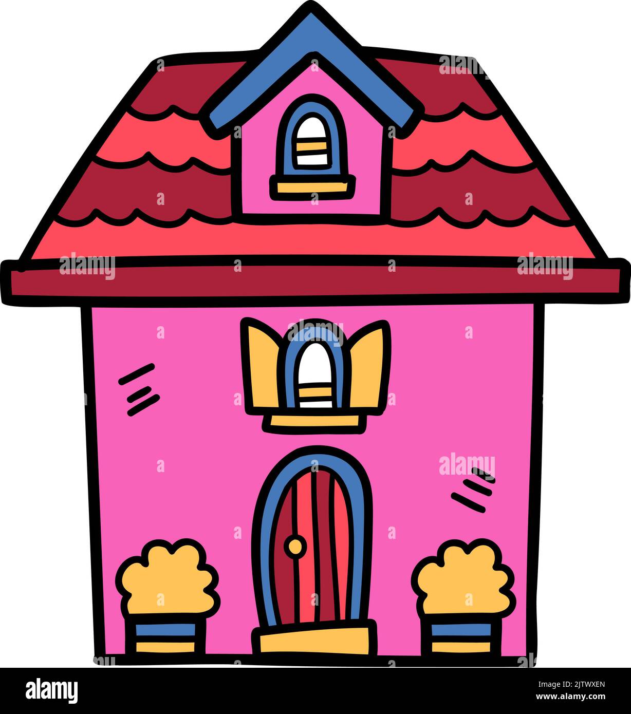 Two storey house icon icon cartoon hi-res stock photography and images ...
