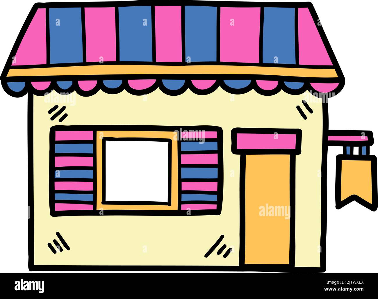 hand drawn cute shop illustration on transparent background Stock Photo ...