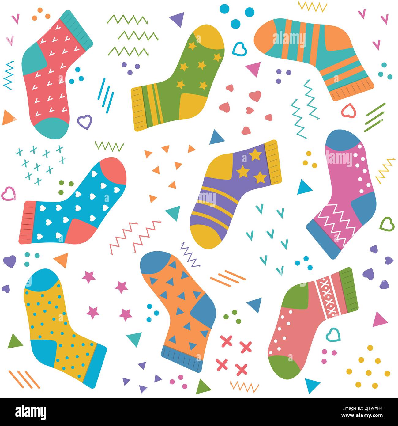 Pattern of socks, color vector illustration Stock Vector Image & Art ...