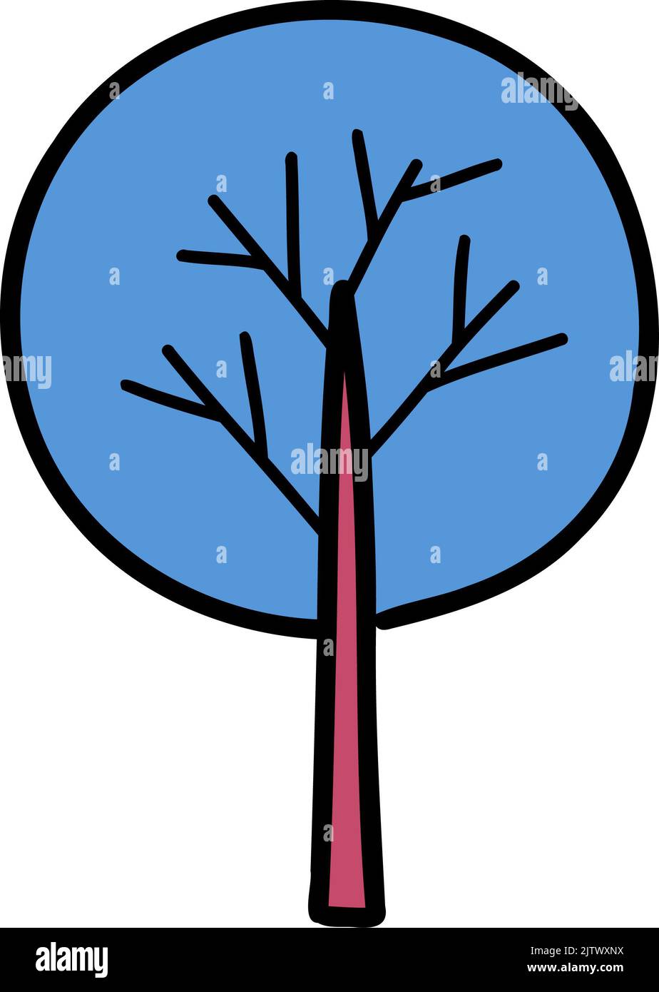 hand drawn cute tree illustration on transparent background Stock Photo ...