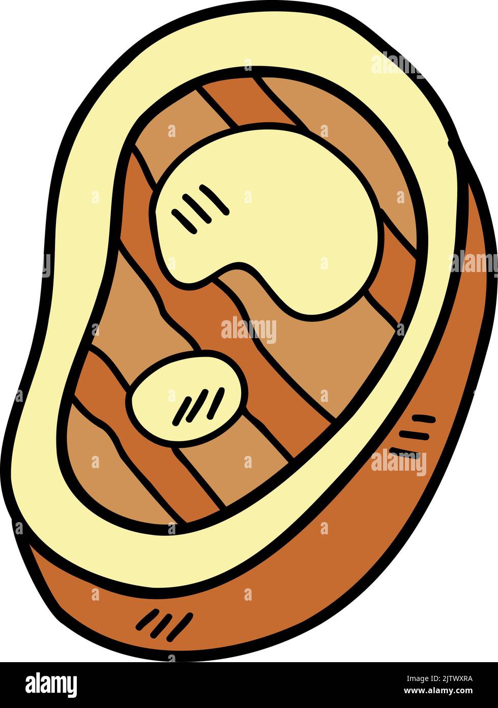 hand drawn beef steak illustration on transparent background Stock ...