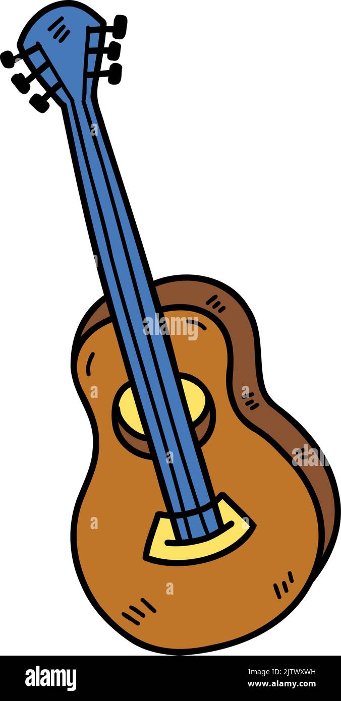 Hand Drawn guitar illustration on transparent background Stock Photo ...