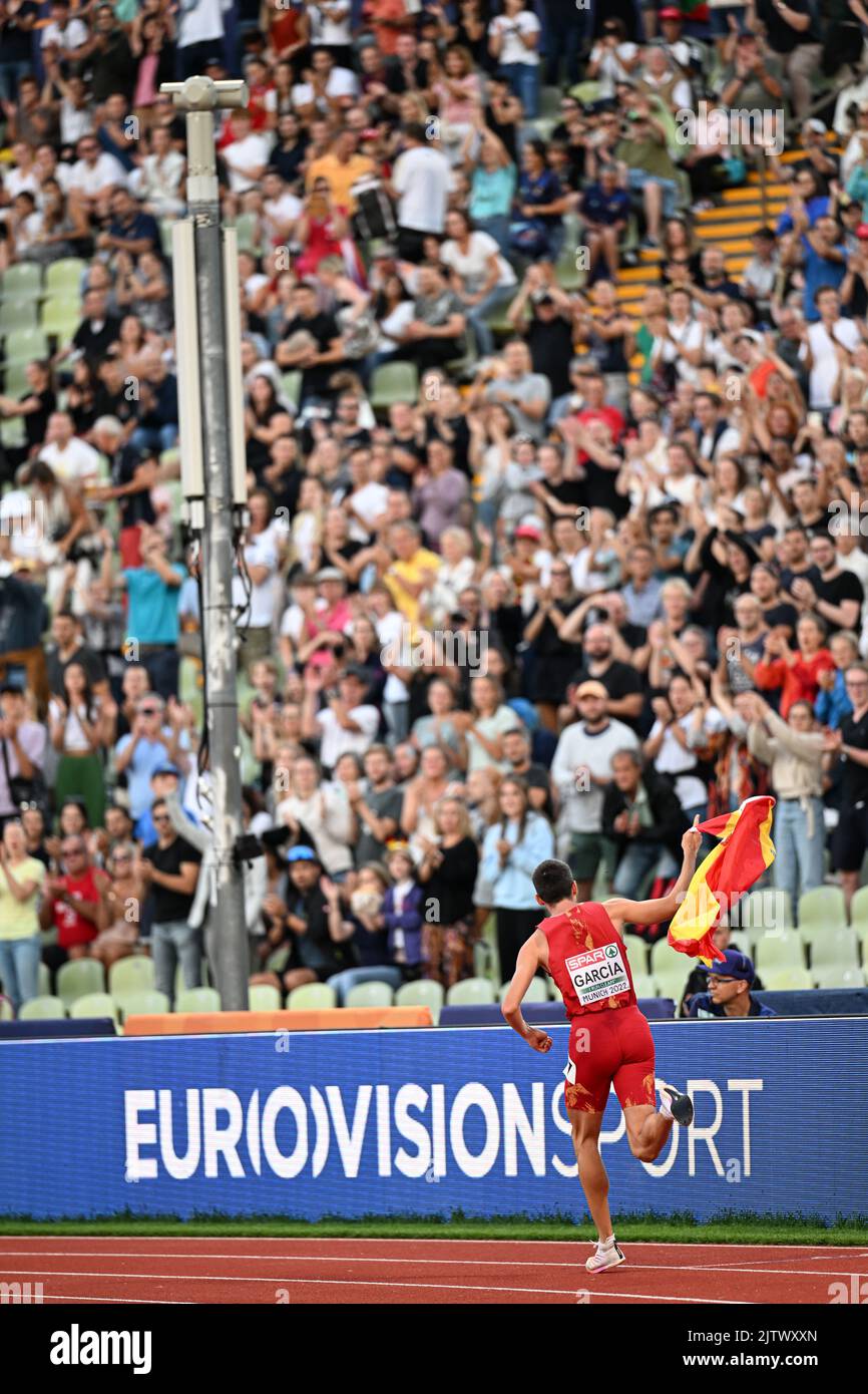 Mariano Garcia with her country's flag at the European Athletics ...