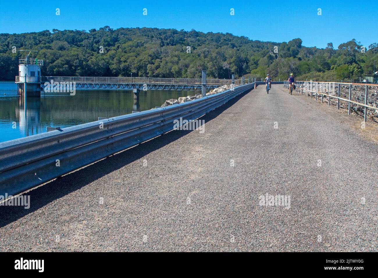 Cycling across Paluma Dam, Paluma Range National Park Stock Photo - Alamy