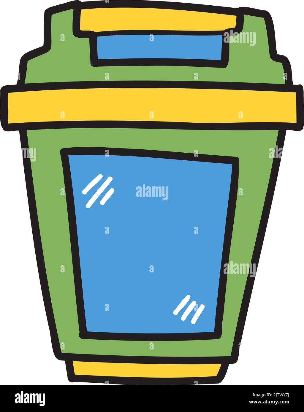 Hand Drawn recycling bin illustration on transparent background Stock ...