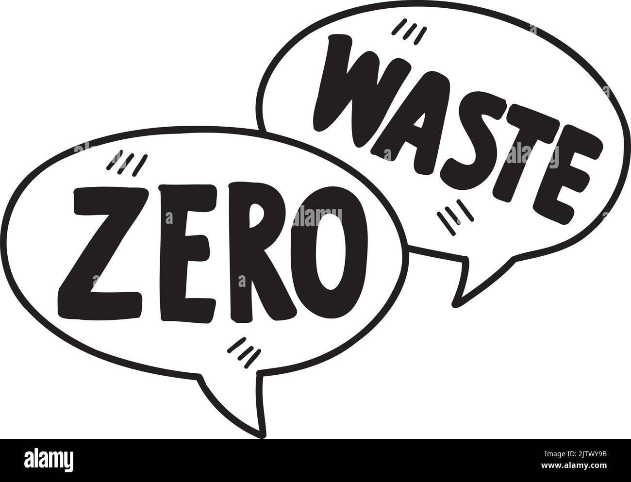 Hand Drawn zero waste letters illustration on transparent background ...