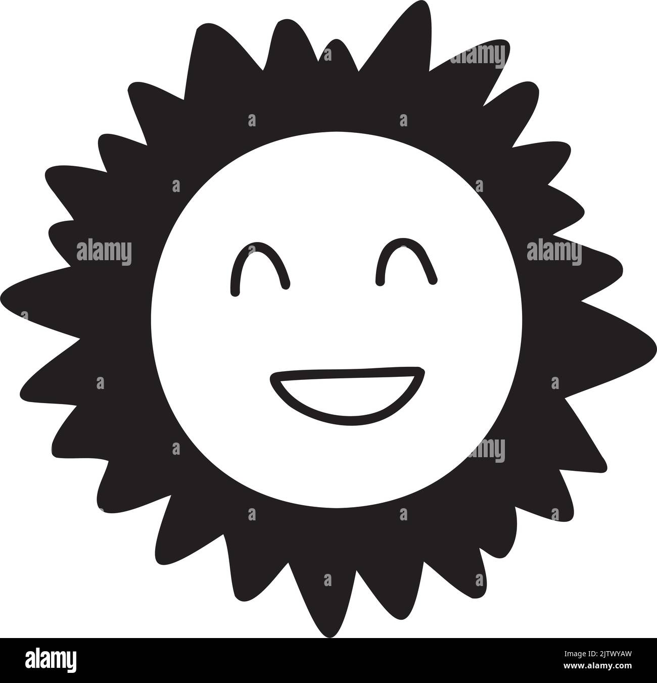 Hand Drawn the sun is smiling illustration on transparent background ...