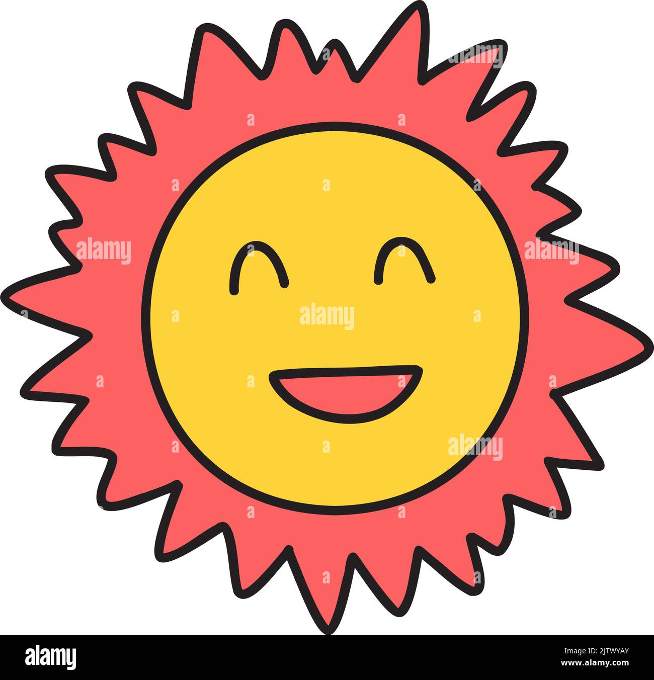 Hand Drawn the sun is smiling illustration on transparent background ...
