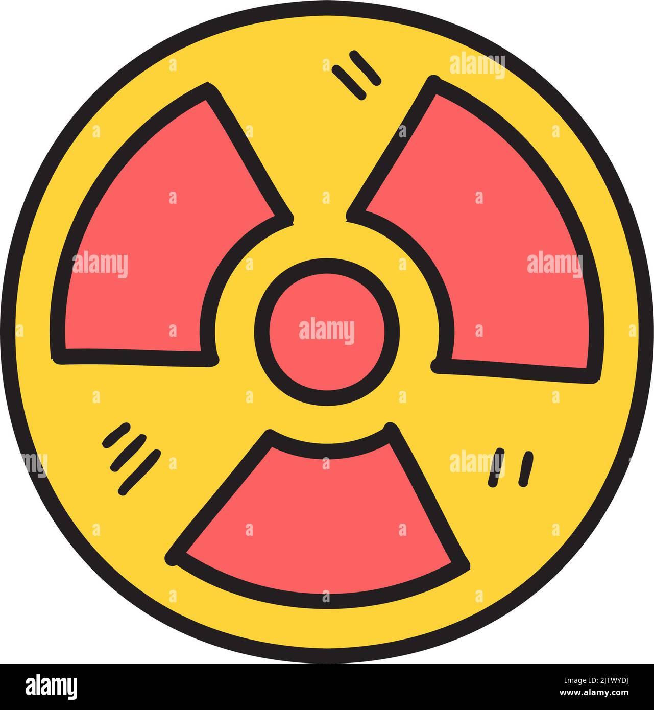 Hand Drawn radioactive symbol illustration on transparent background ...