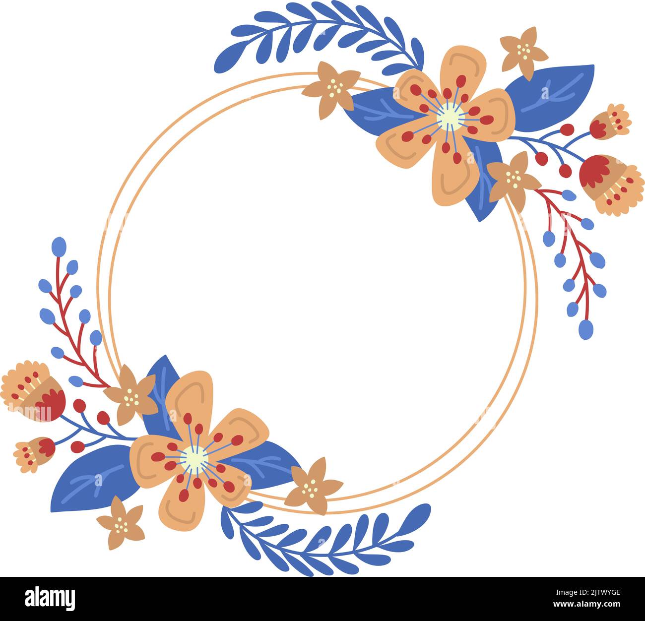 circle decorated with floral frame illustration on transparent ...
