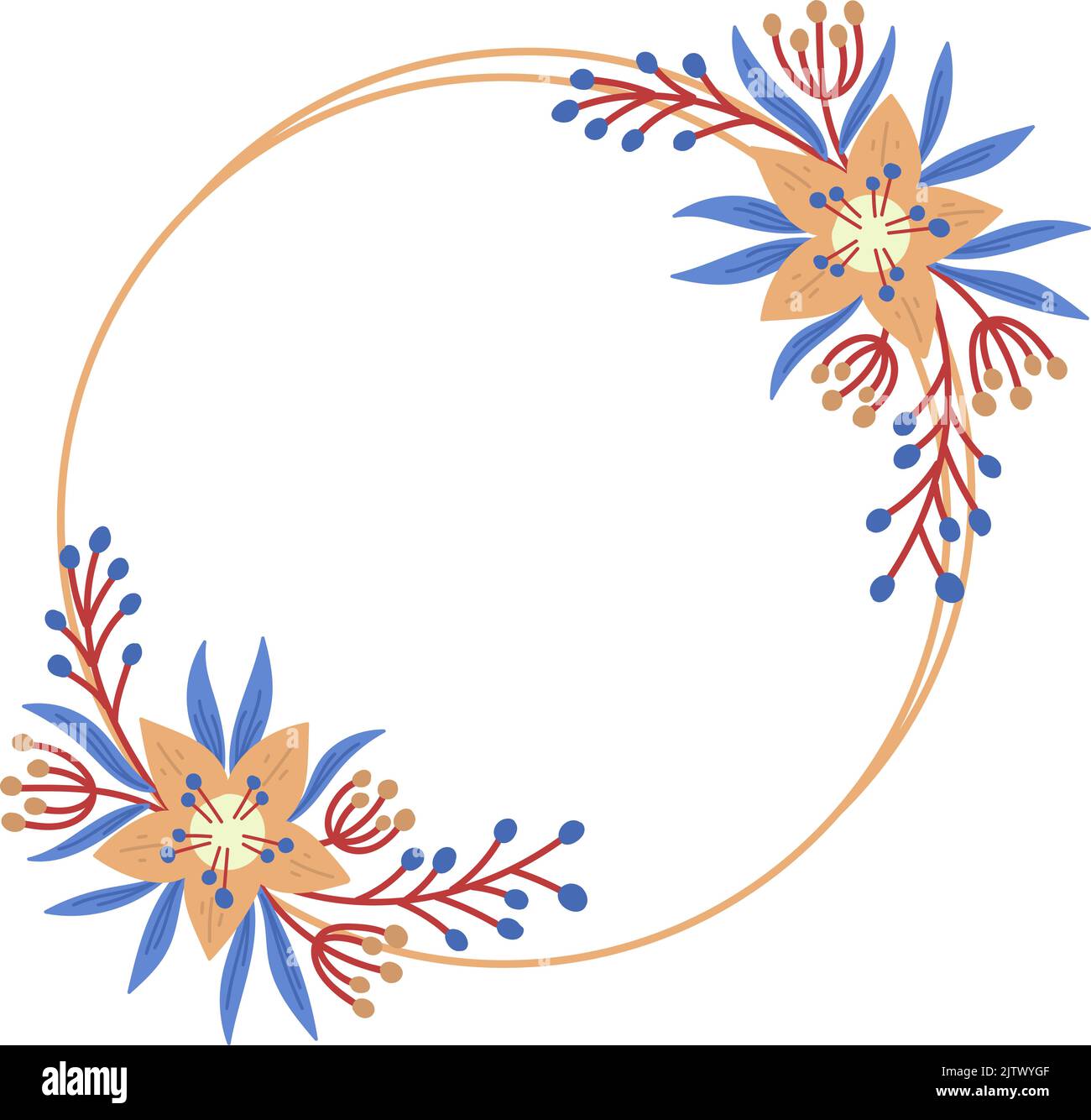 circle decorated with floral frame illustration on transparent ...