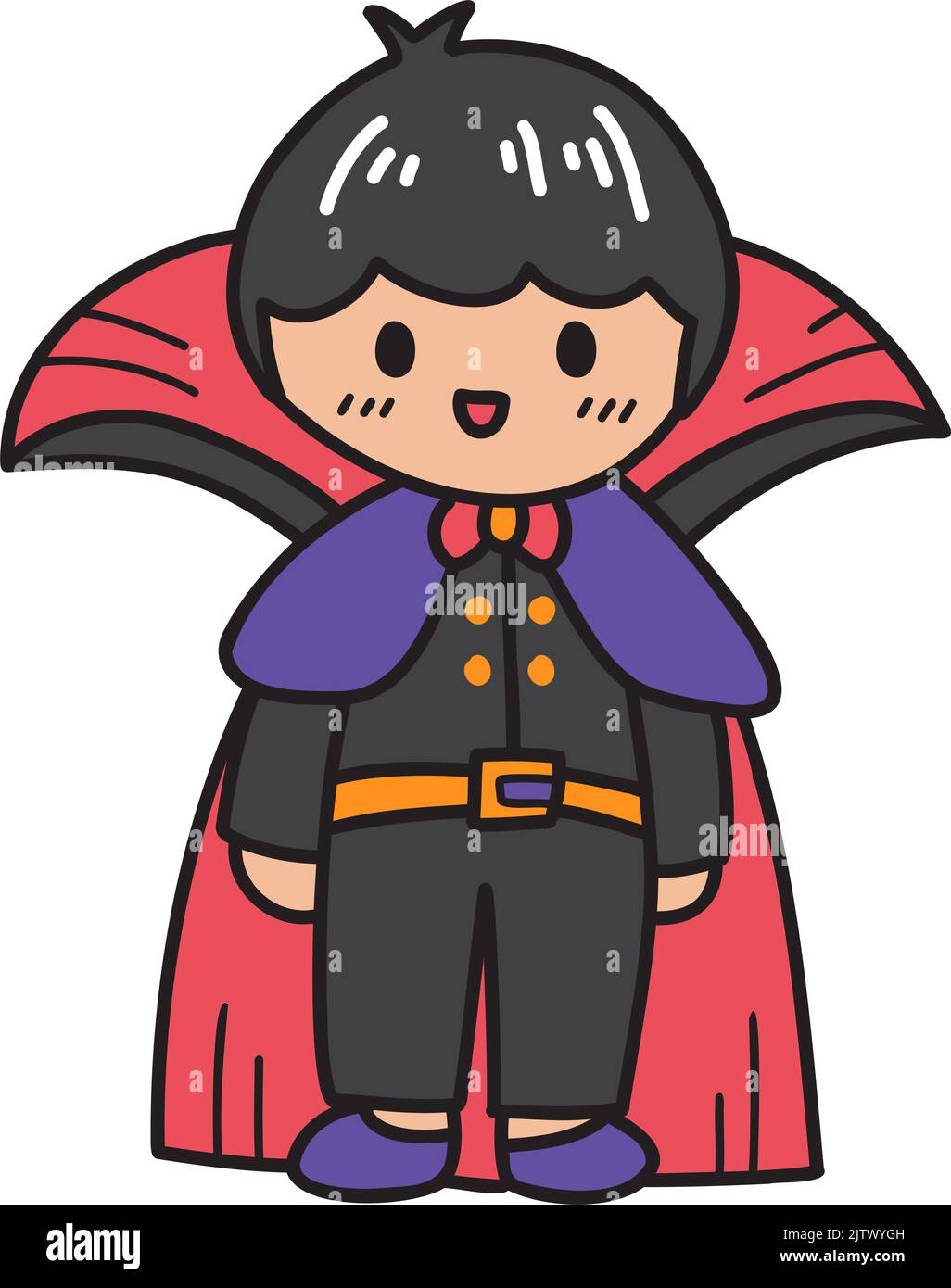 Hand Drawn cute vampire illustration on transparent background Stock ...