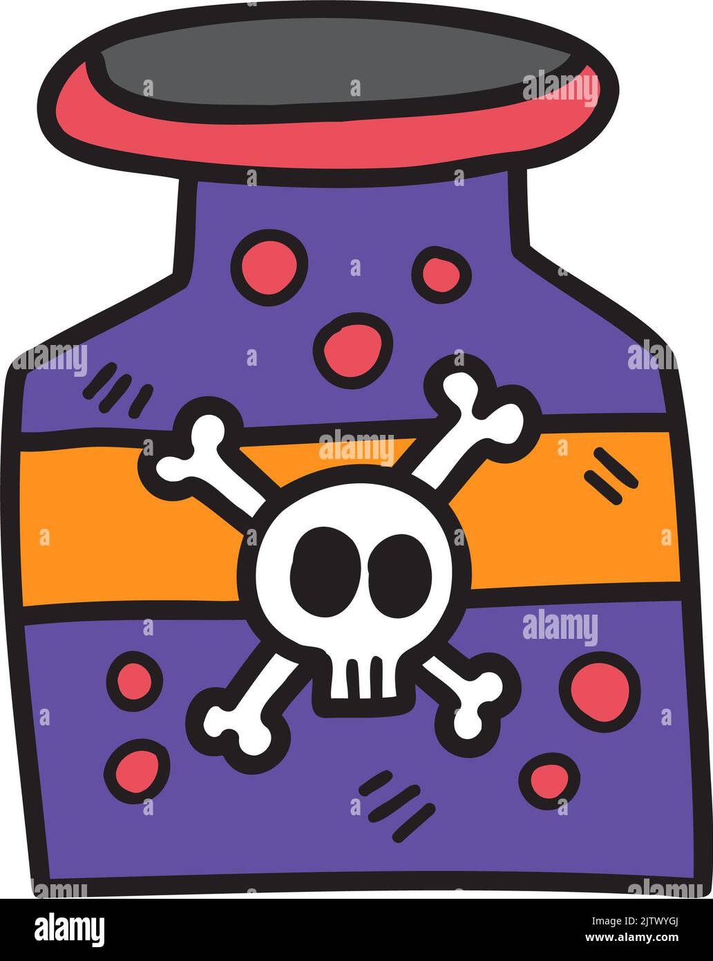 Hand Drawn Halloween Poison illustration on transparent background ...
