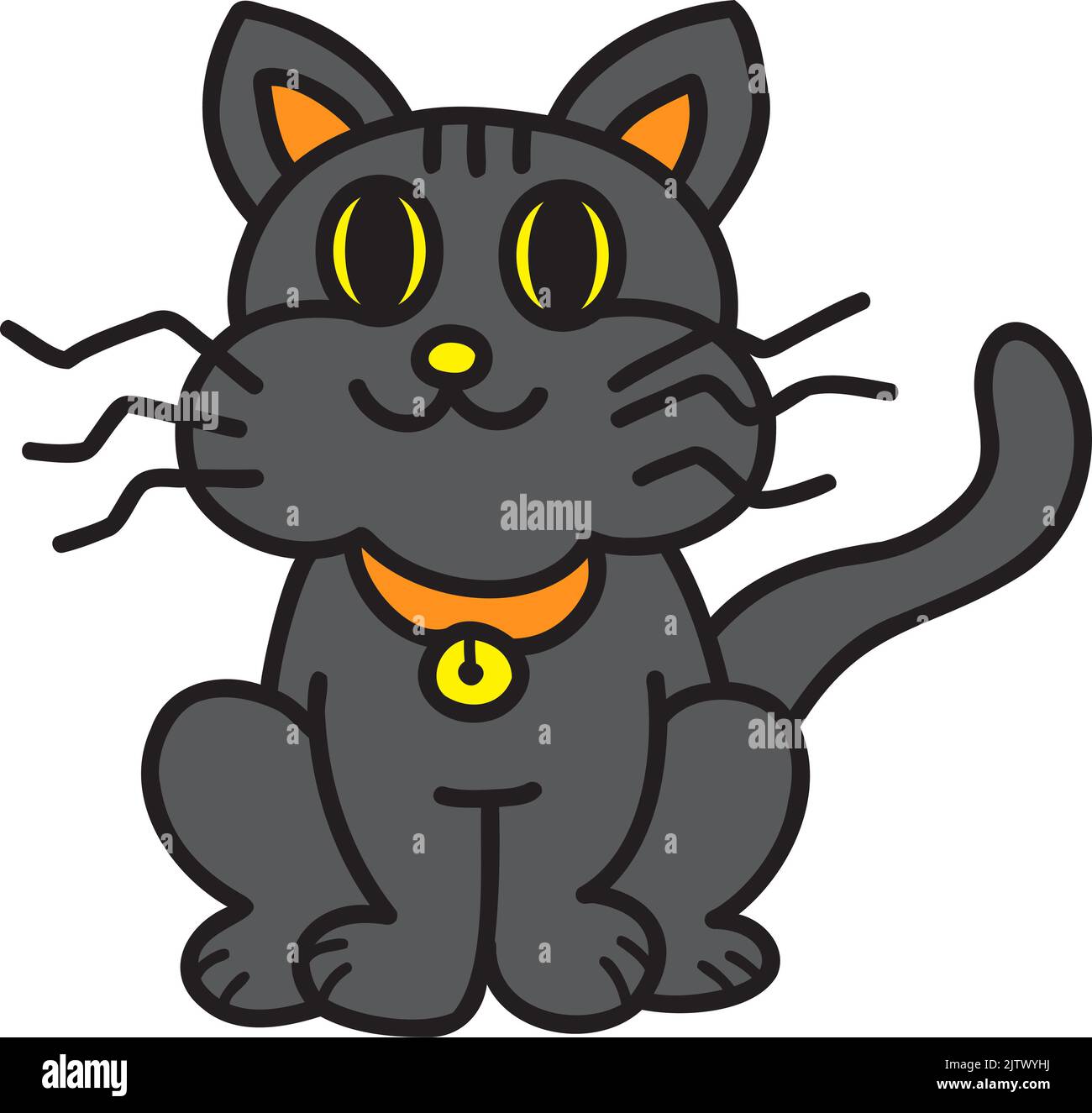 Cute Halloween Black Cat Clip Art