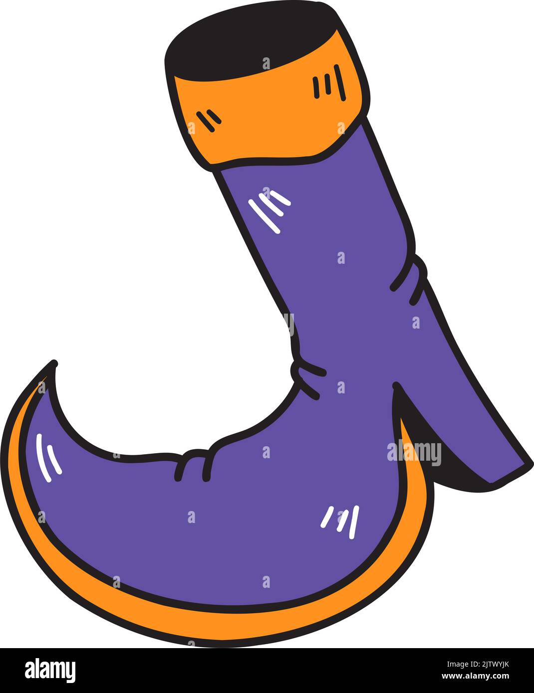 Hand Drawn Halloween Boot illustration on transparent background Stock ...