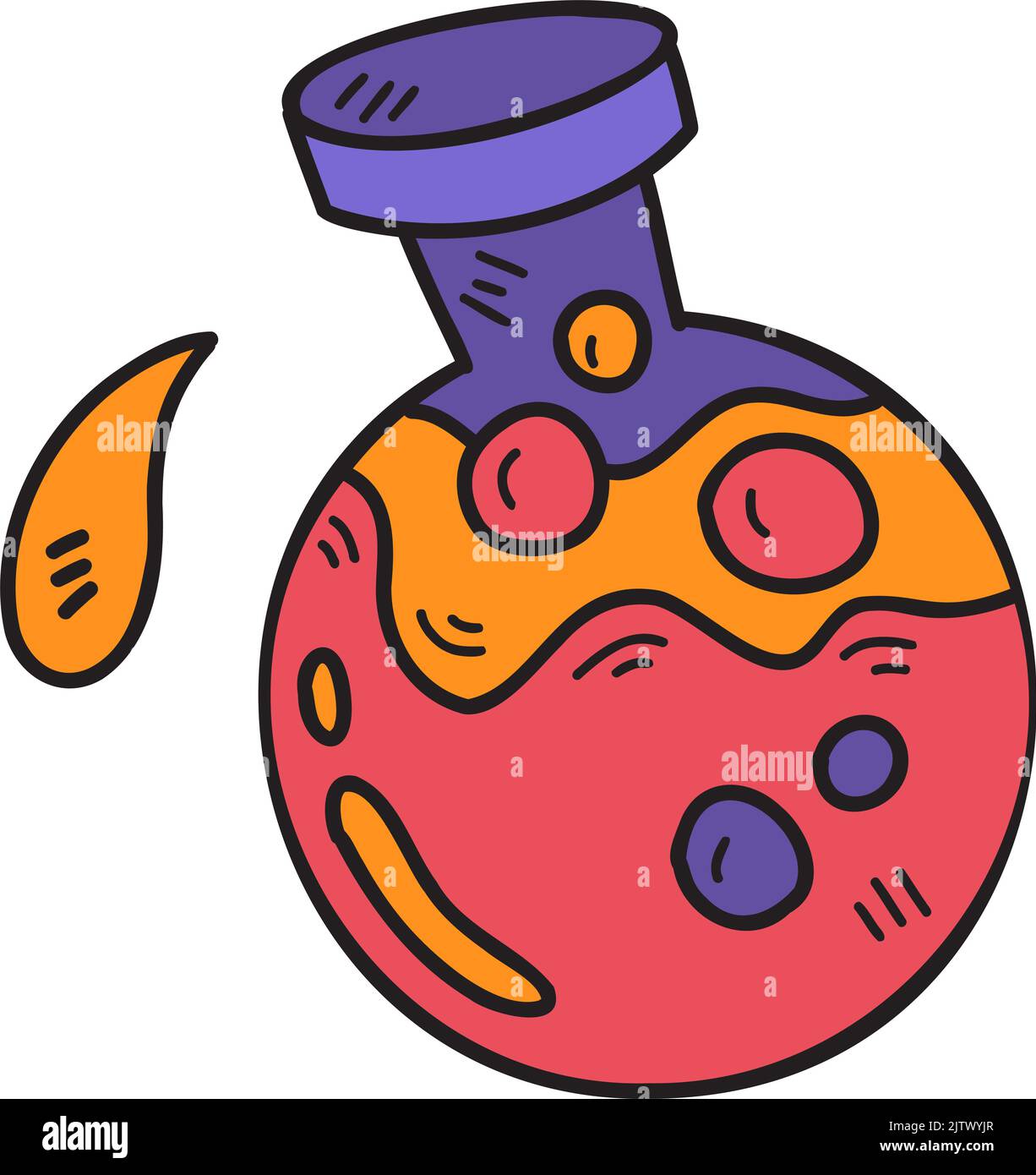 Hand Drawn Halloween Poison illustration on transparent background ...