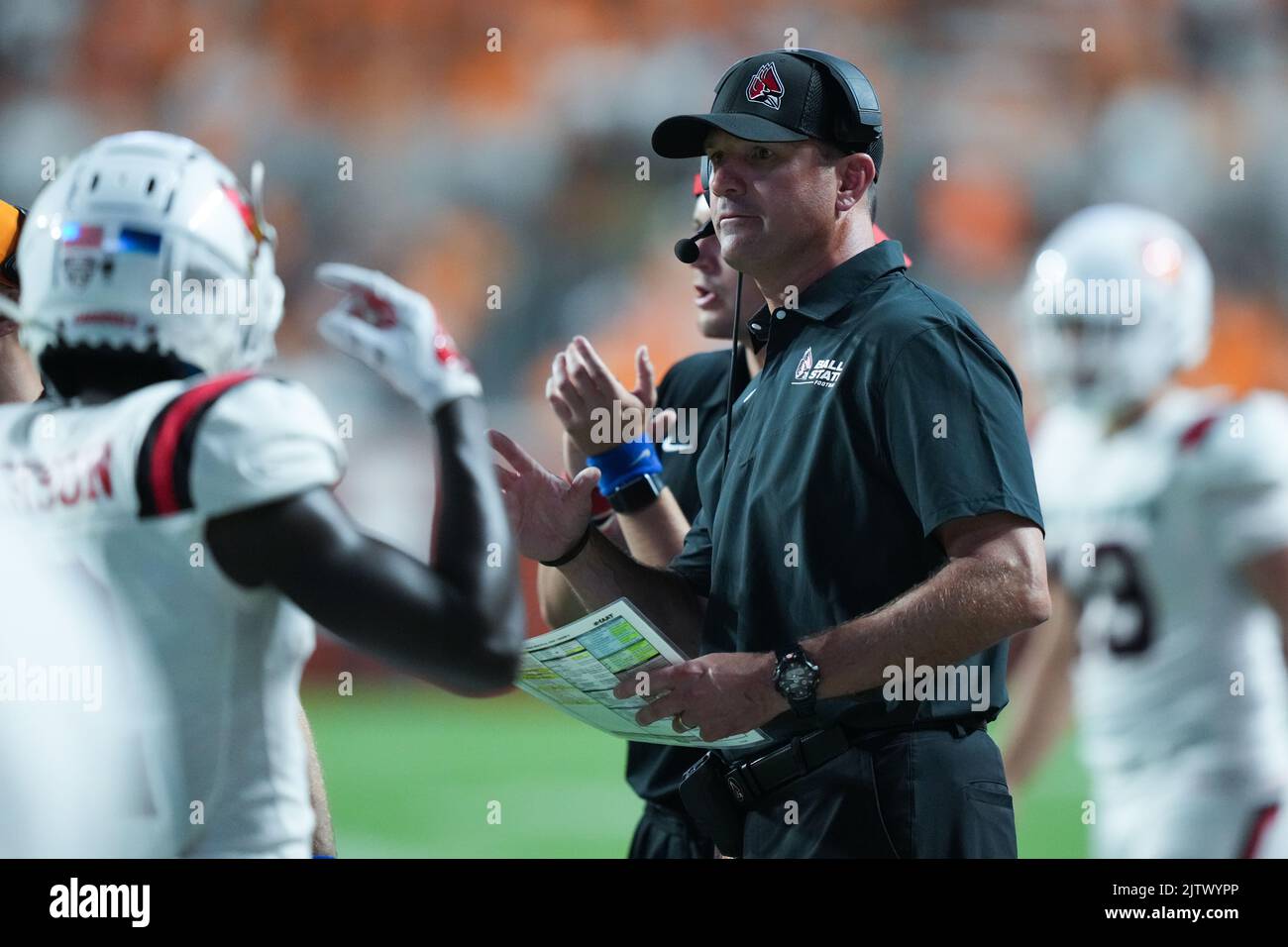 September 1, 2022: head coach Mike Neu of the Ball State Cardinals ...