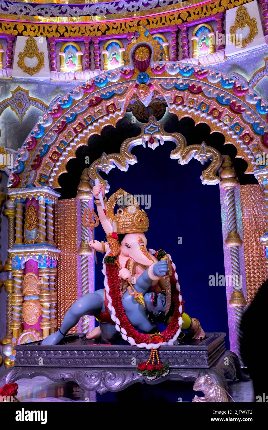 01 September 2022, Pune, Maharashtra, India, Beautiful idol of Lord ...