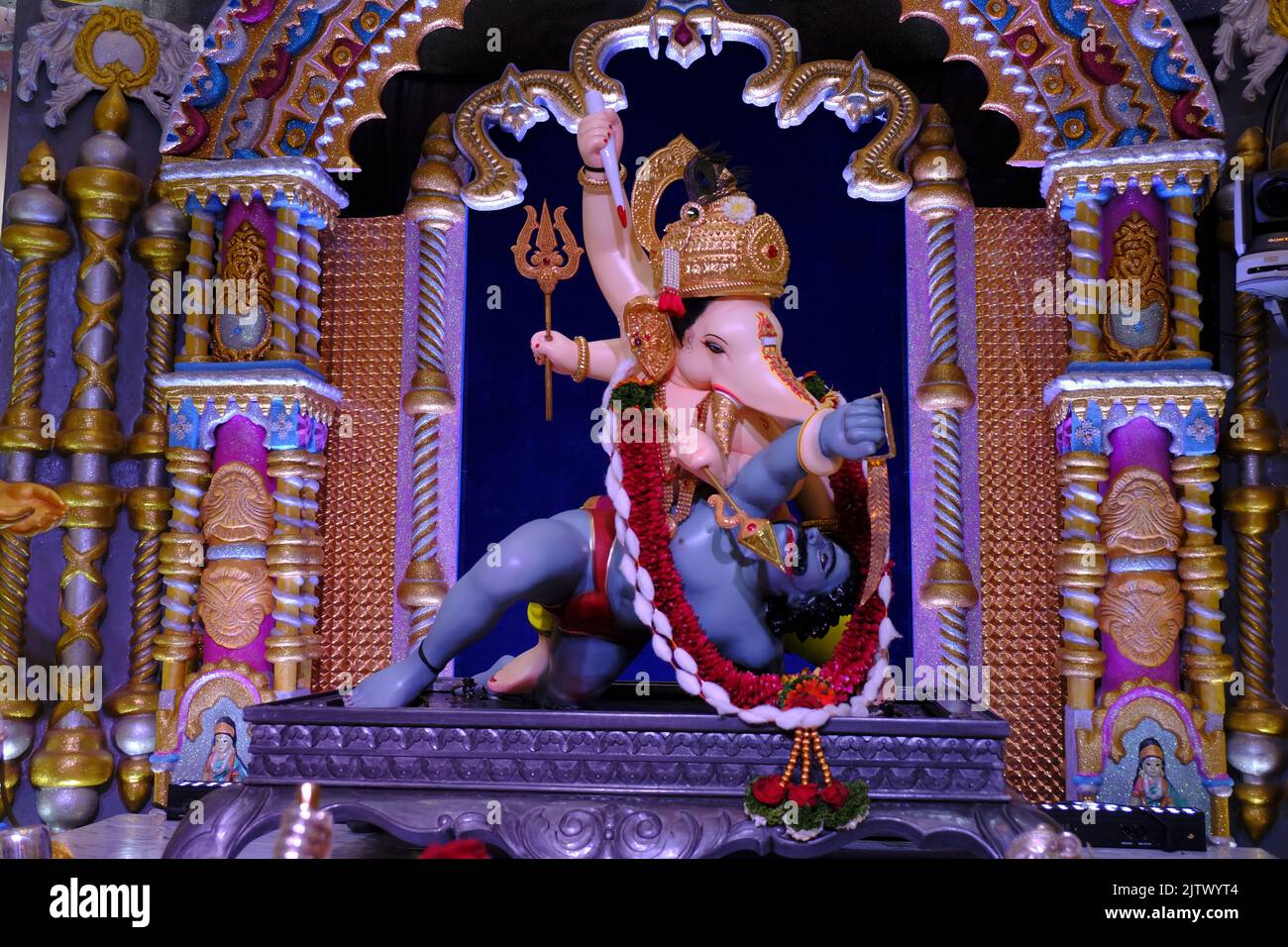 01 September 2022, Pune, Maharashtra, India, Beautiful idol of Lord ...